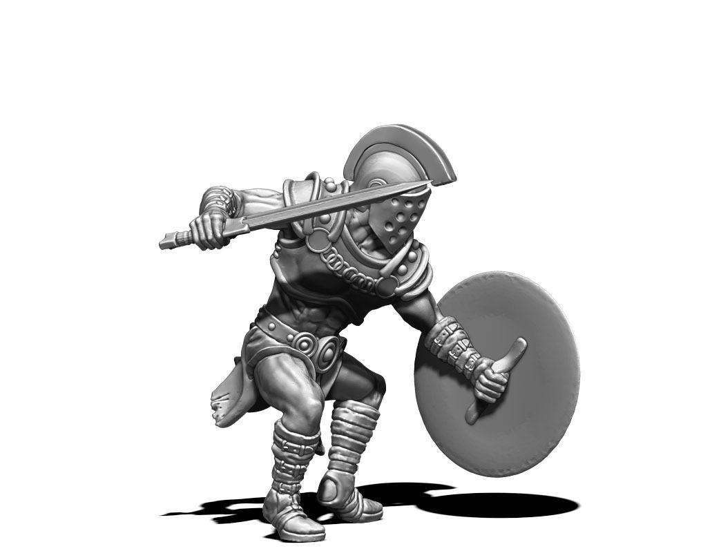 Gladiator bundle - 4 miniatures 35 mm scale 3D model 3D printable ...