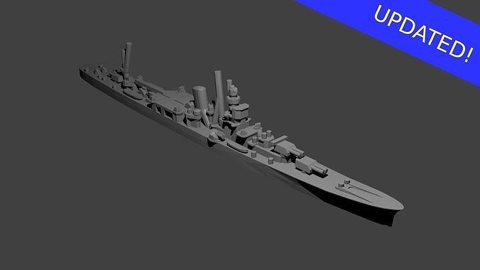 Japanese Agano Class Cruiser Warship 3d Model 3d Printable Cgtrader