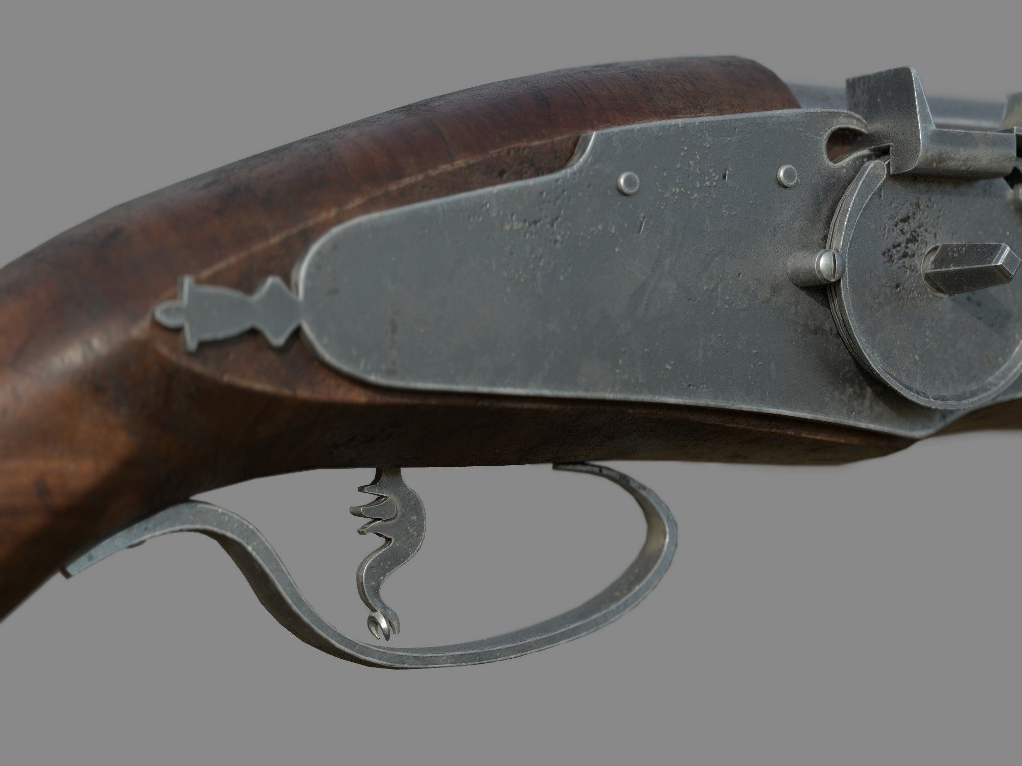 3D model Weapon - Flintlock - Italian Wheellock Pistol VR / AR / low ...