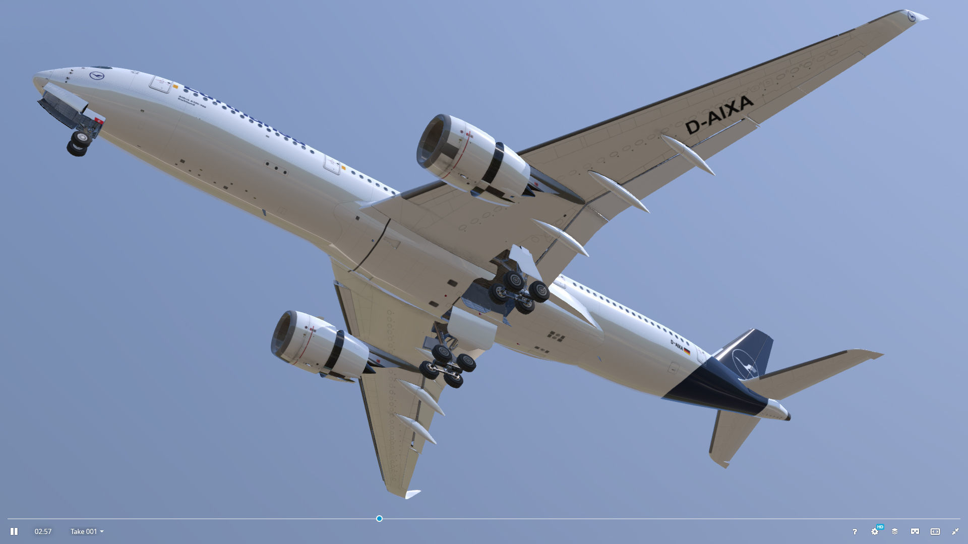 3D model Airbus A350-900 Lufthansa new color livery VR / AR / low-poly ...