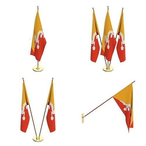 Bhutan Flag Pack 3D model | CGTrader