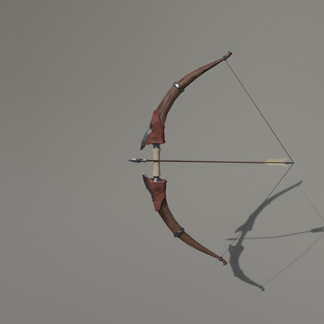 3D model Low-poly bow and arrow VR / AR / low-poly rigged animated ...