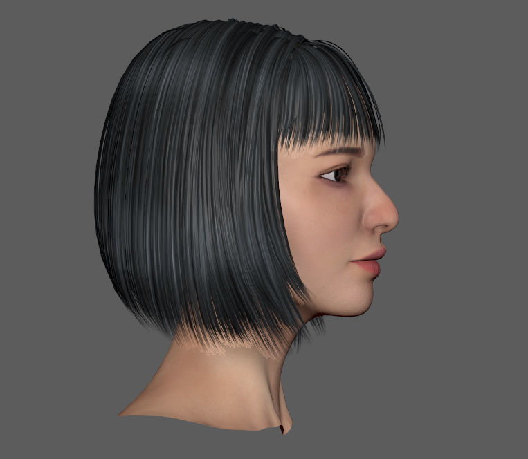 3D model Asian Women Head VR / AR / low-poly | CGTrader