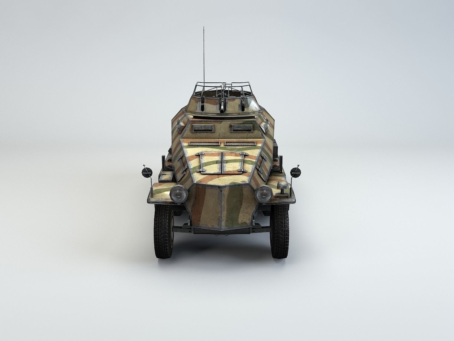 3D model Low Poly SdKfz 250 9 2cm Leichter Schutzenpanzerwagen VR / AR ...
