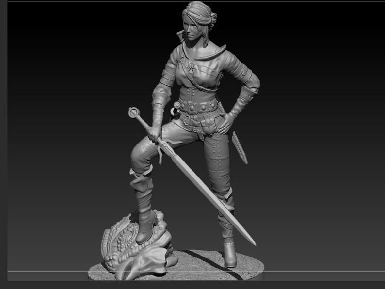 Ciri witcher3 54mm miniature 3D model | CGTrader