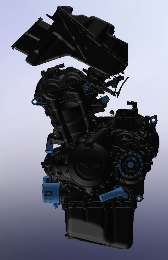Triumph 675 engine from scan 3D model 3D printable | CGTrader