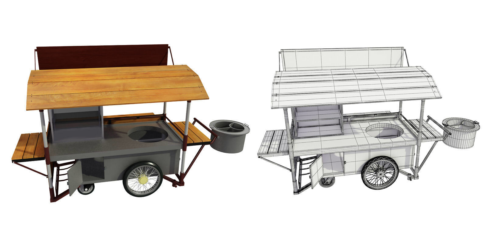 Hawker stall 3D model | CGTrader