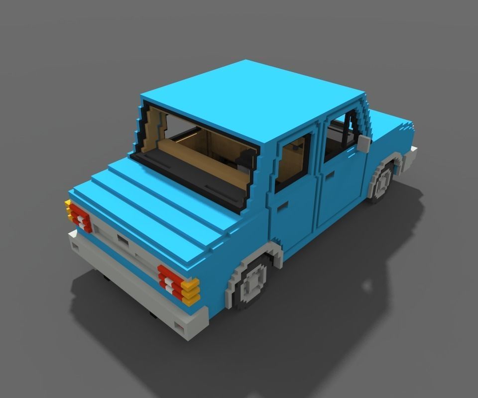 3D model Voxel Sedan Car VR / AR / low-poly | CGTrader