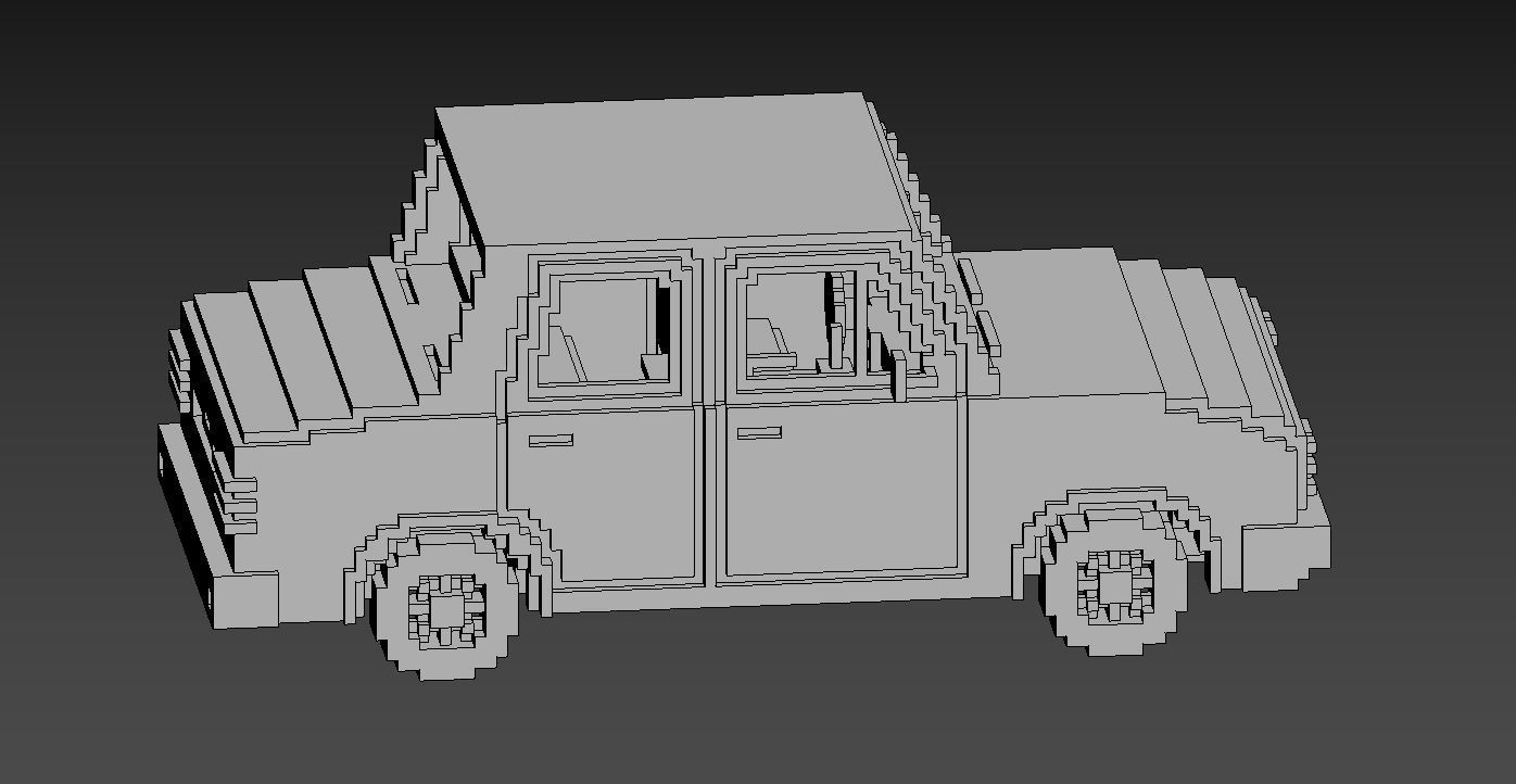 3D model Voxel Sedan Car VR / AR / low-poly | CGTrader