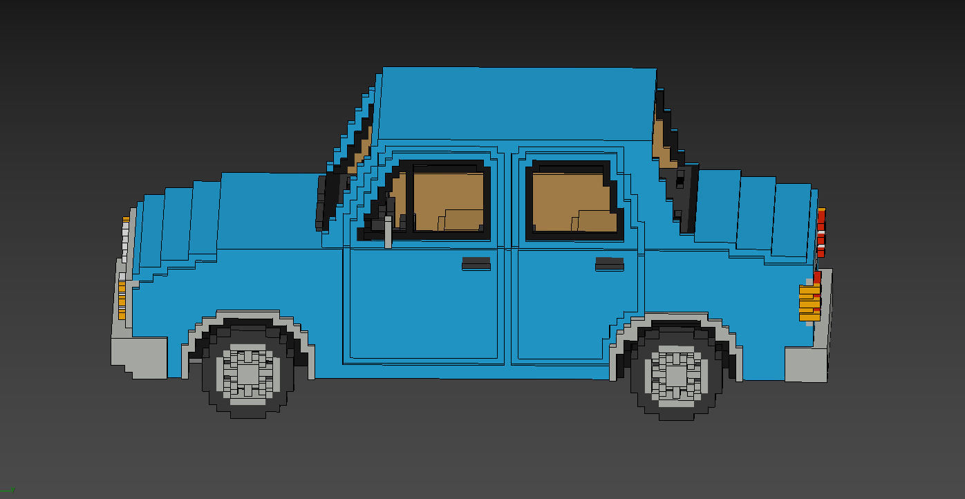 3D model Voxel Sedan Car VR / AR / low-poly | CGTrader