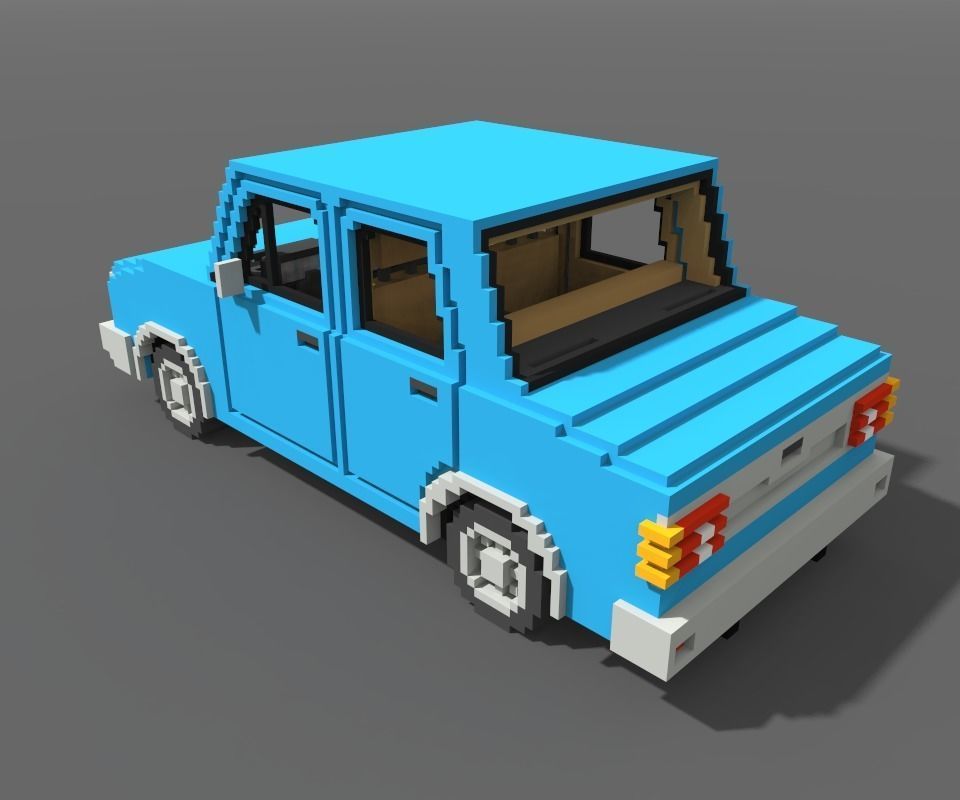 3D model Voxel Sedan Car VR / AR / low-poly | CGTrader