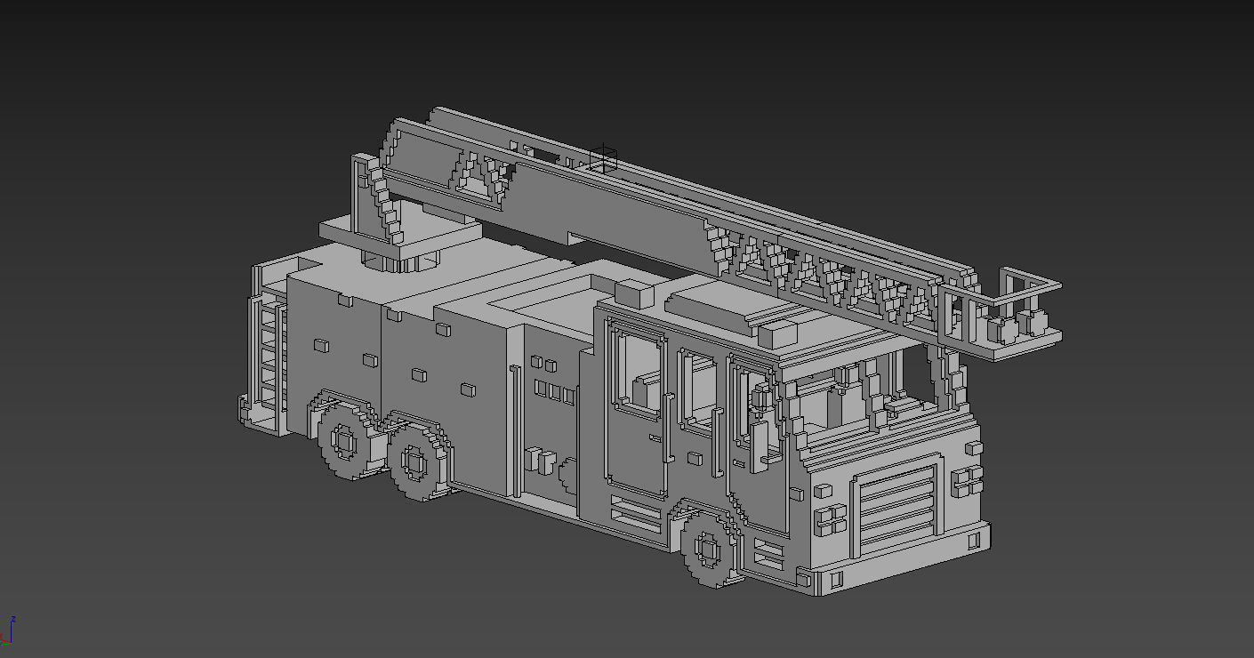 3D model Voxel Fire Truck VR / AR / low-poly | CGTrader