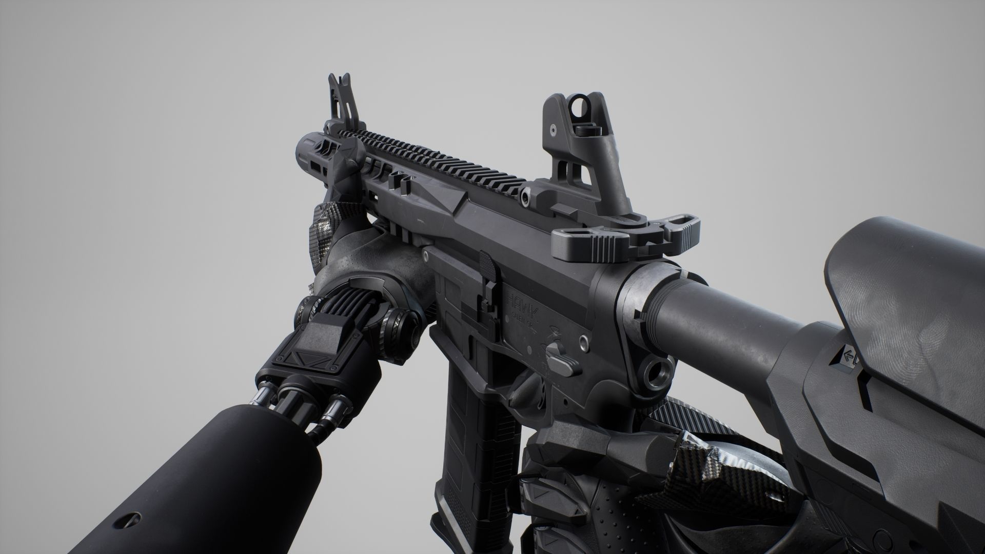 3D model AR15 - Animated FPS Weapon for Unreal Engine VR / AR / low ...