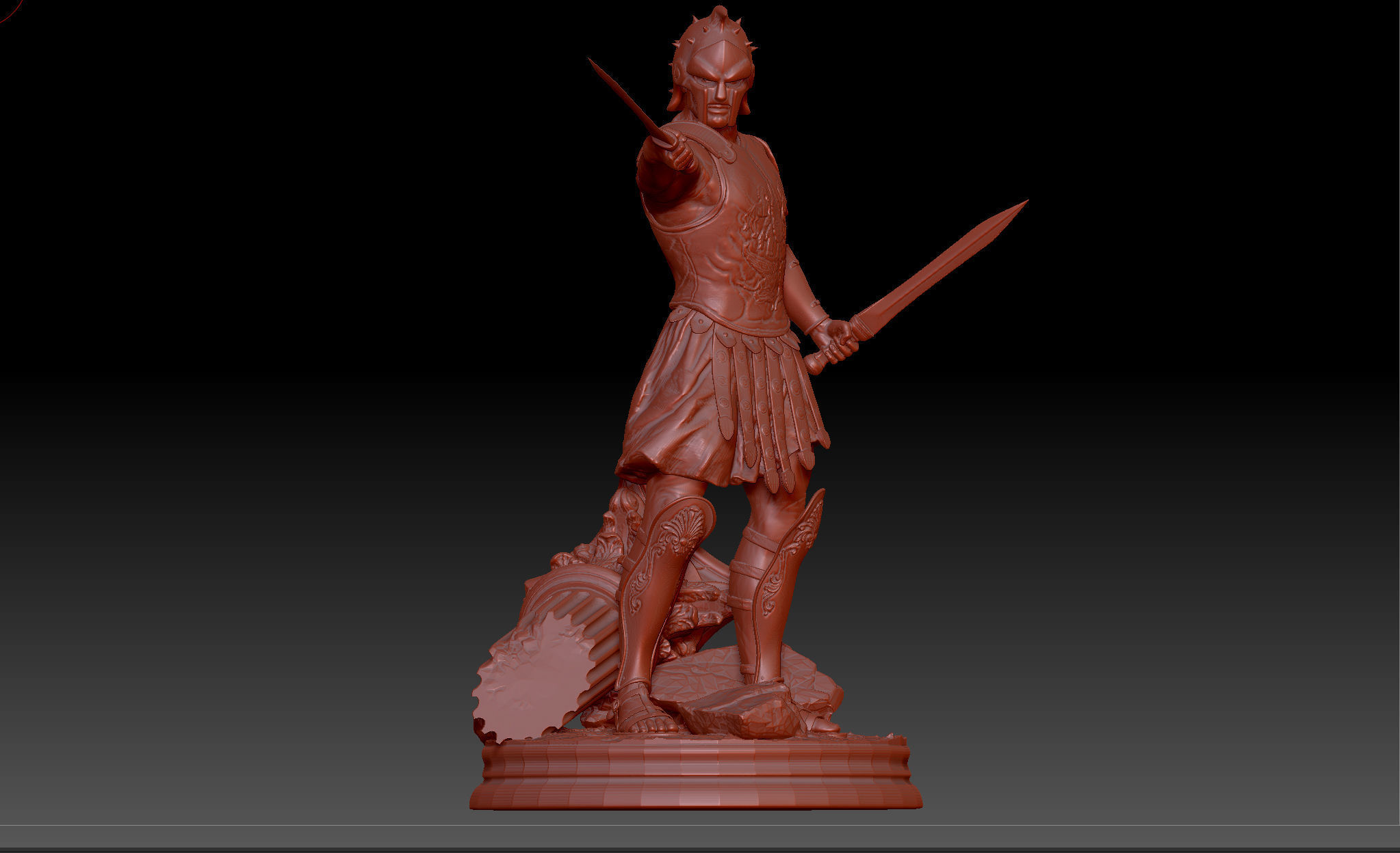 Roman Gladiator Warrior Maximus Sculpture split with joints 3D model 3D ...