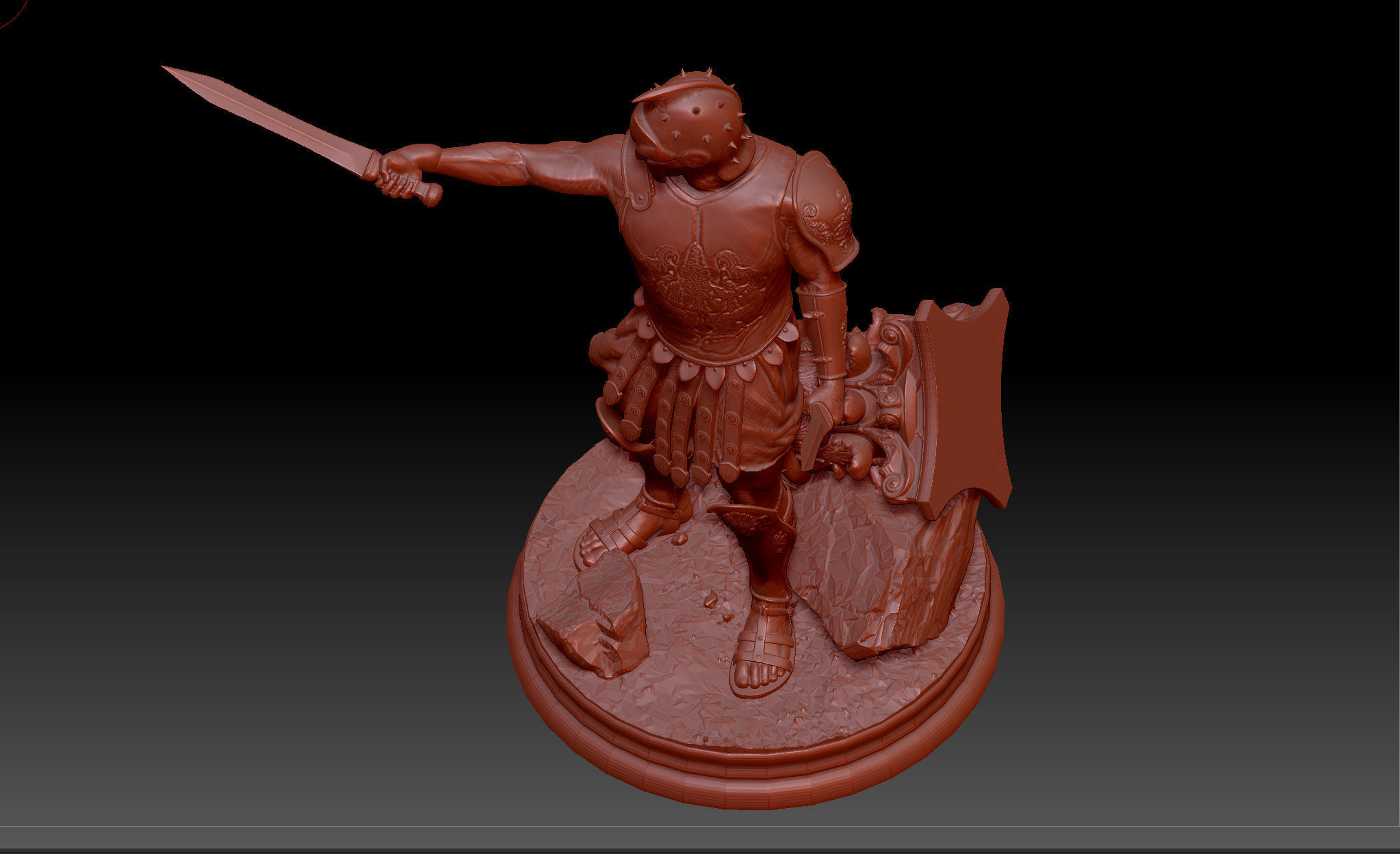Roman Gladiator Warrior Maximus Sculpture split with joints 3D model 3D ...
