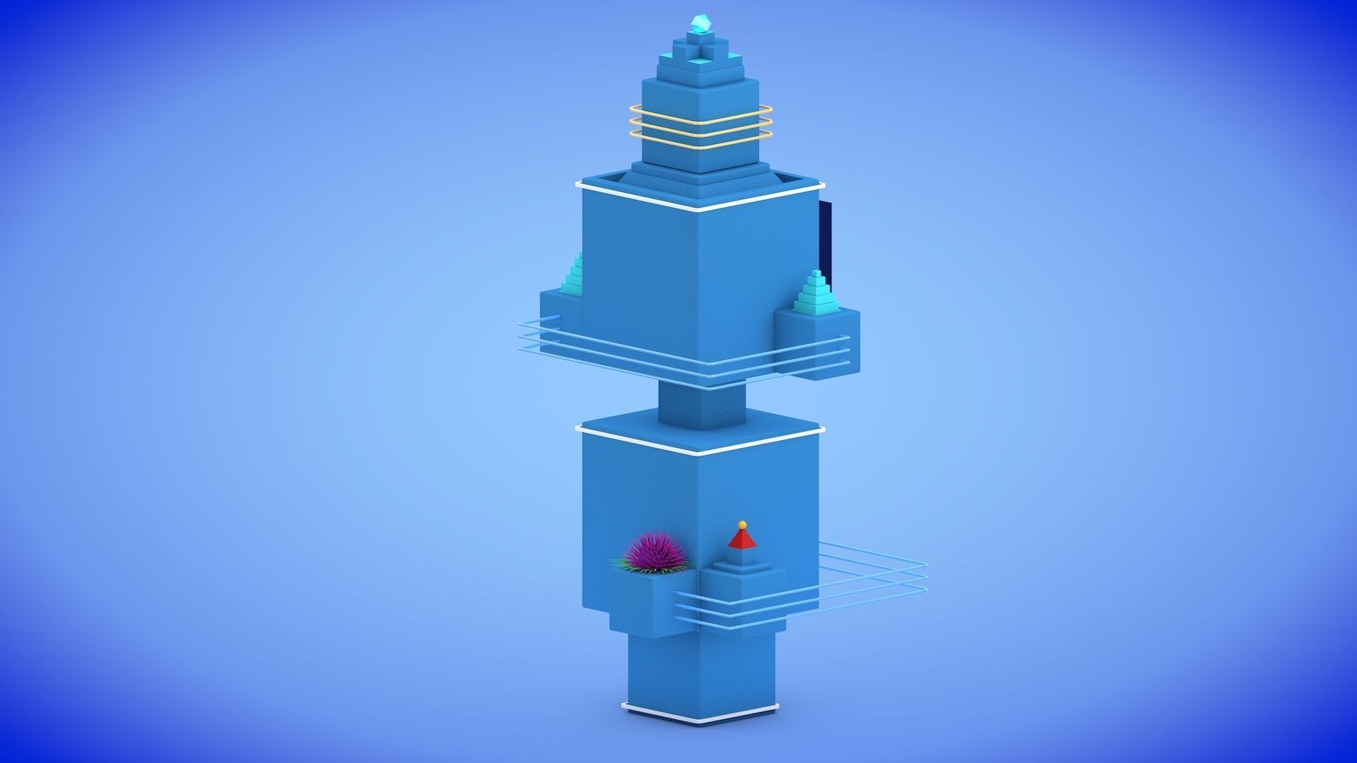 3D model Low-poly Sci-fi Tower VR / AR / low-poly | CGTrader