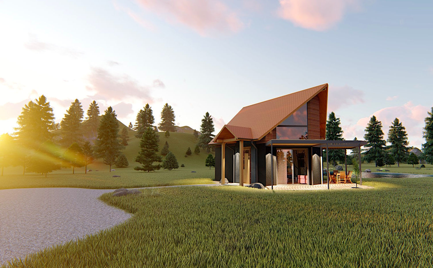 3D model TINY HOUSE ON 50M2 ON 2 FLOORS VR / AR / low-poly | CGTrader