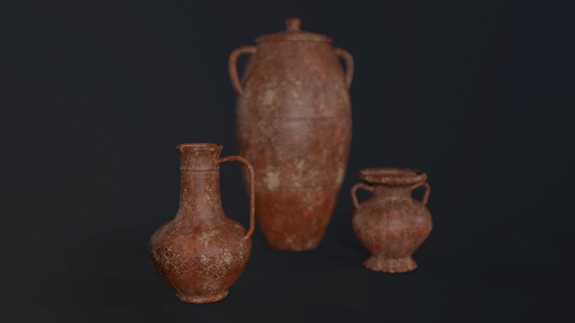 3D model CLAY POT Game Ready Low Poly VR / AR / low-poly | CGTrader