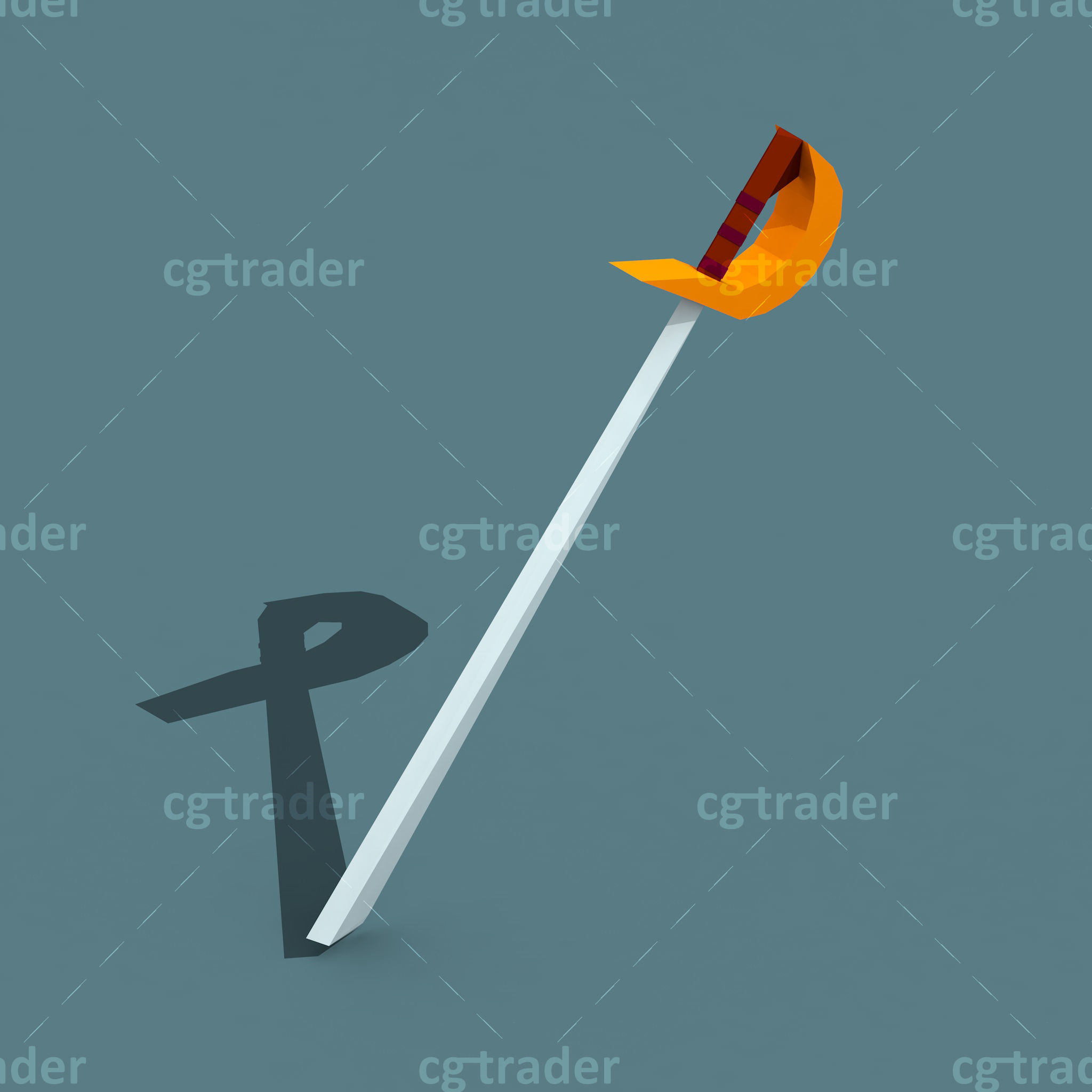 3D model Low Poly Sword Isometric Icon VR / AR / low-poly | CGTrader