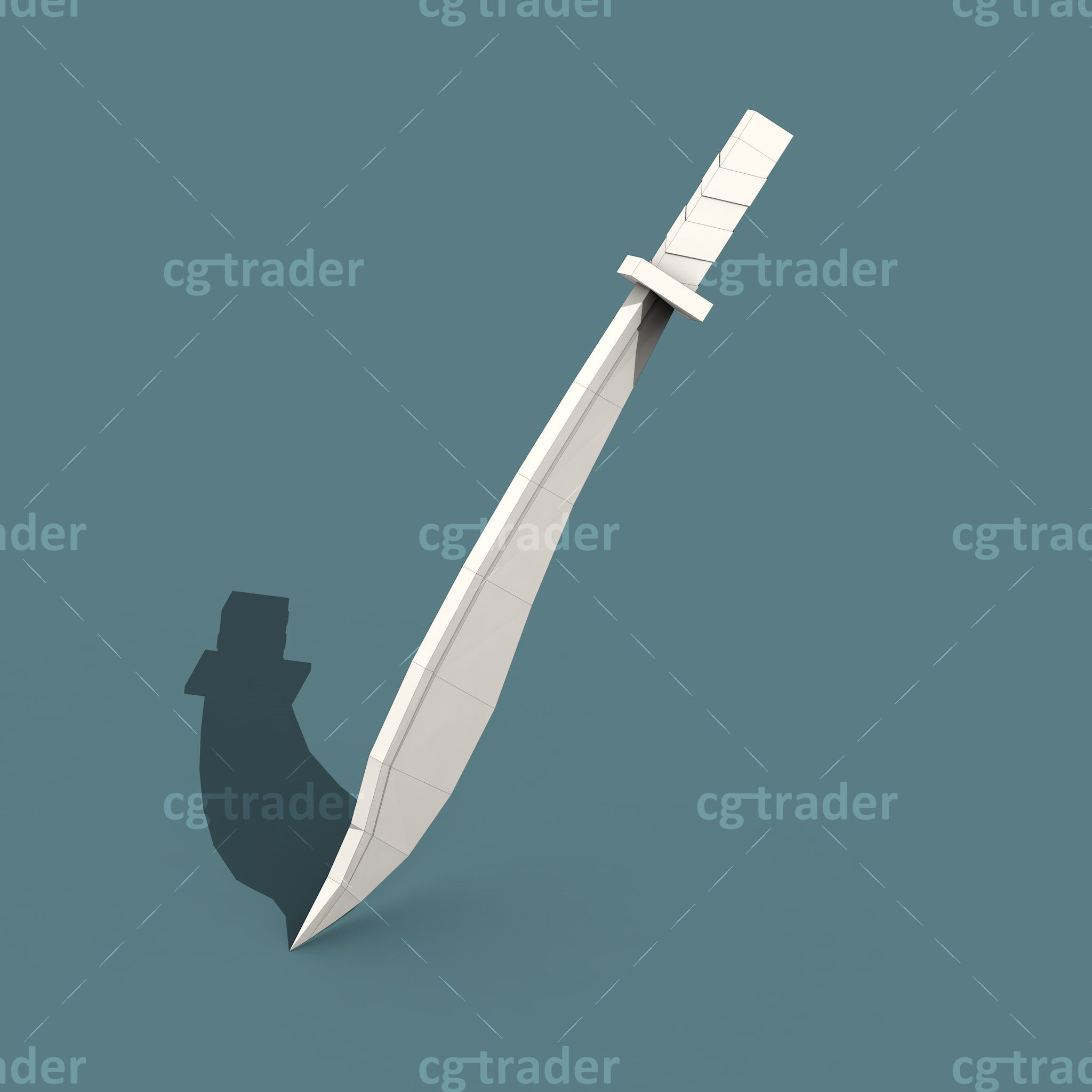 3D model Low Poly Sword Isometric Icon VR / AR / low-poly | CGTrader