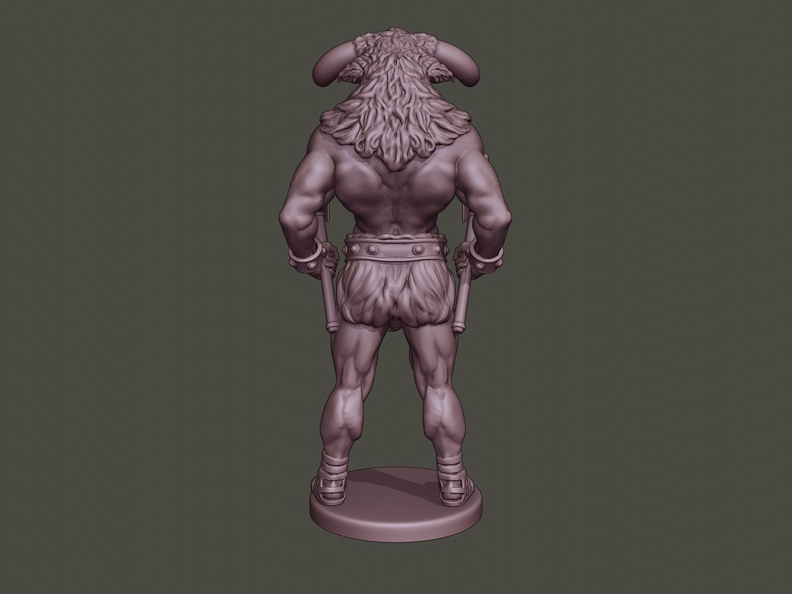 Minotaur Warrior Stand two Axes 3D model 3D printable | CGTrader