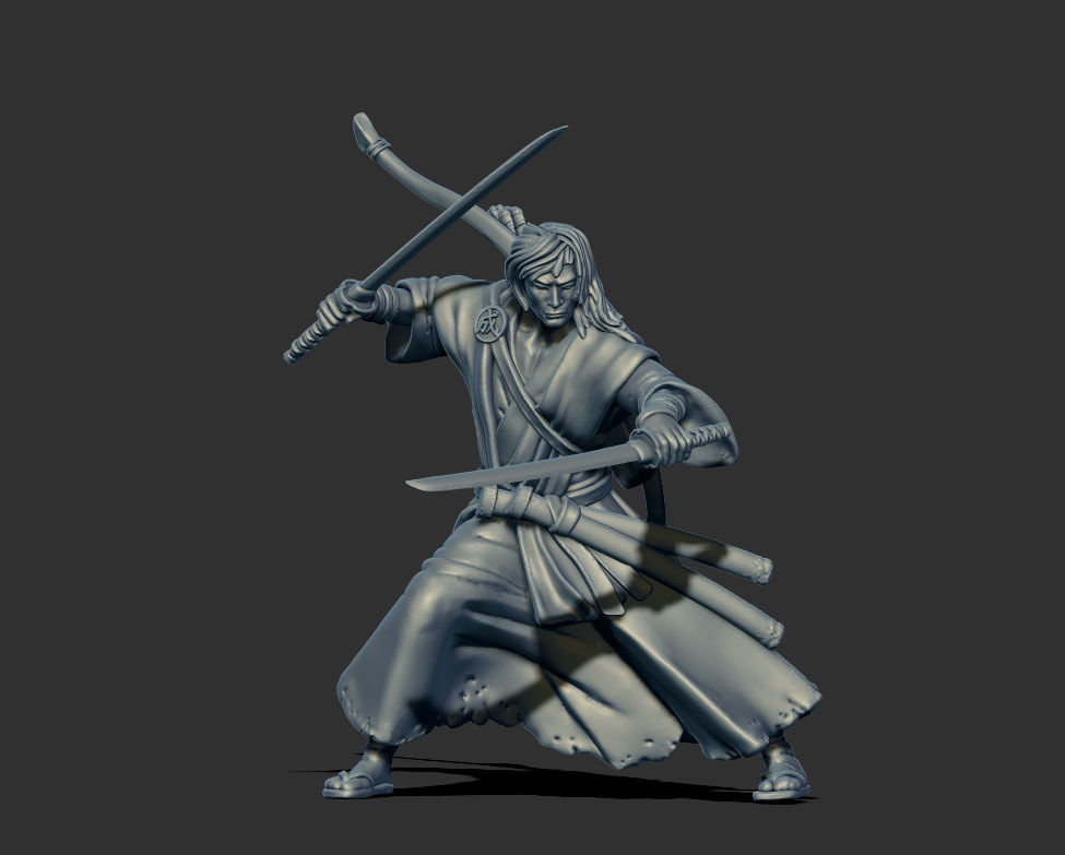 Samurai bundle - 6 miniatures 35mm scale 3D model 3D printable | CGTrader