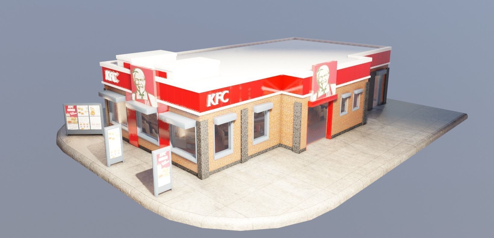 3D model kfc restaurant VR / AR / low-poly | CGTrader