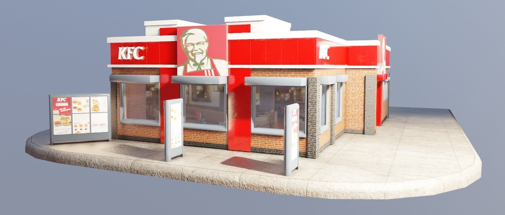 3D model kfc restaurant VR / AR / low-poly | CGTrader