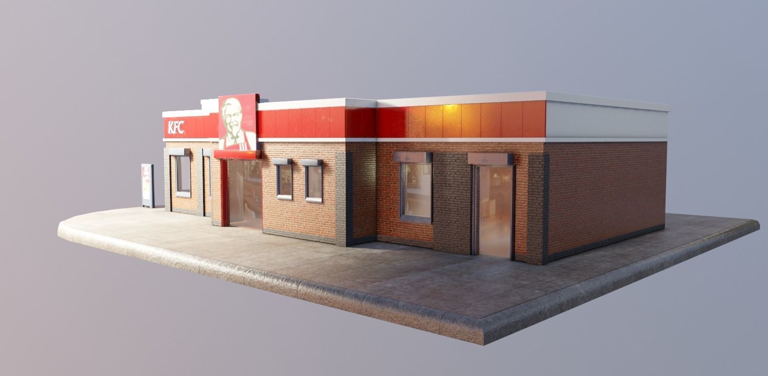 3D model kfc restaurant VR / AR / low-poly | CGTrader