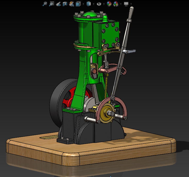 VERTICAL STEAM ENGINE WITH REVERSE GEAR -1830 3D model animated rigged ...