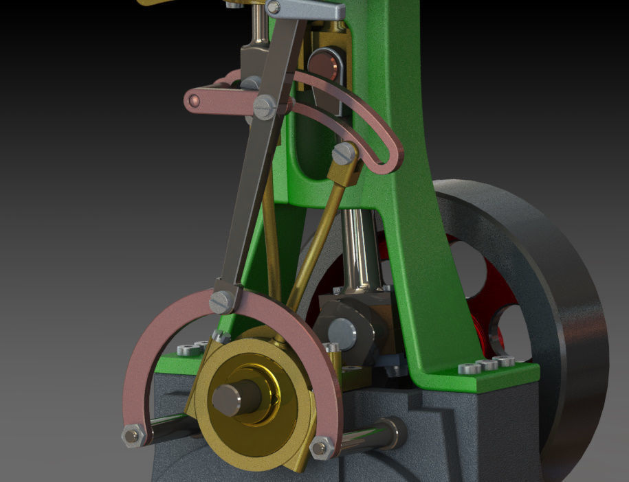 VERTICAL STEAM ENGINE WITH REVERSE GEAR -1830 3D model animated rigged ...