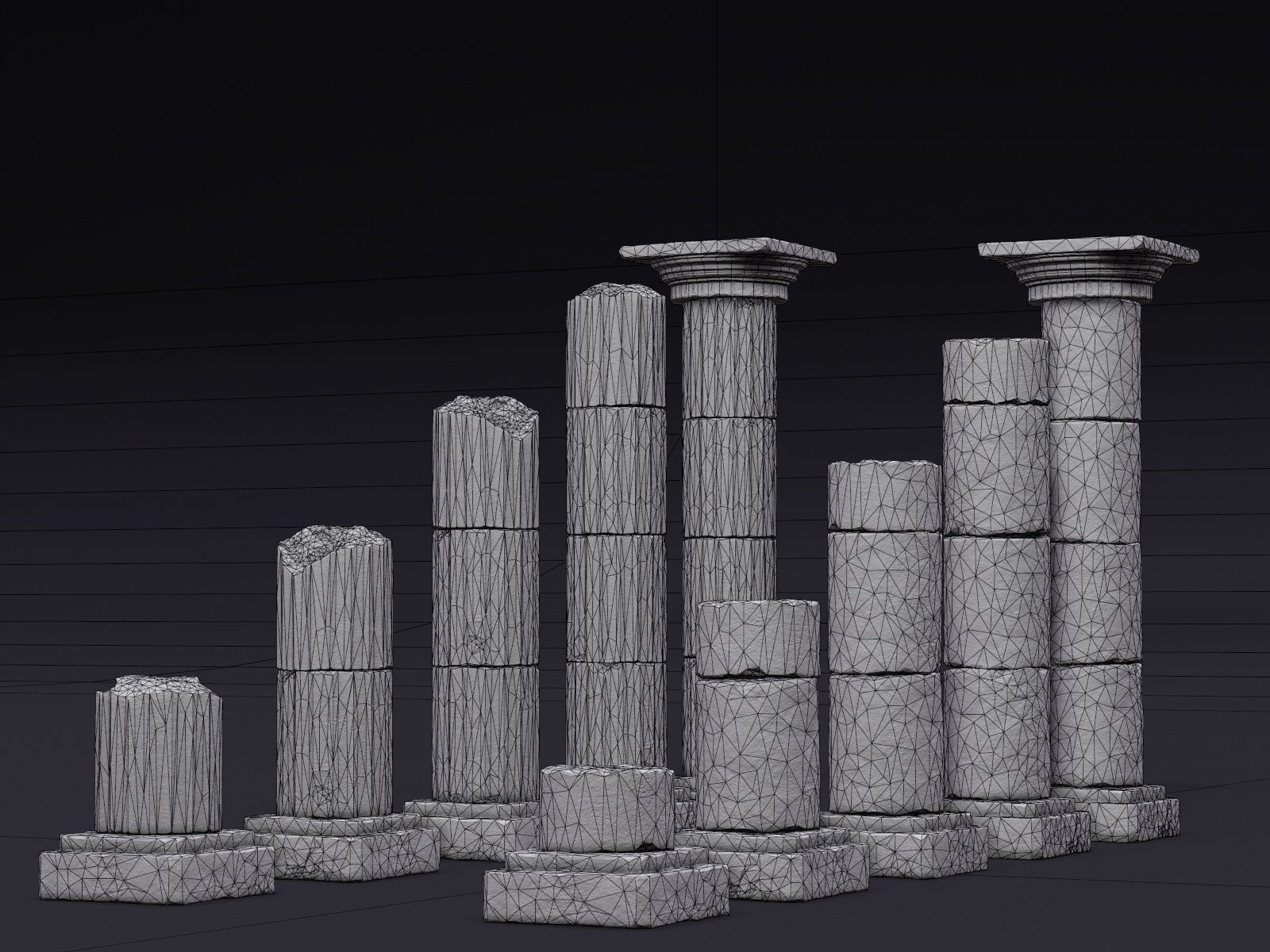 3D model Modular Columns VR / AR / low-poly | CGTrader