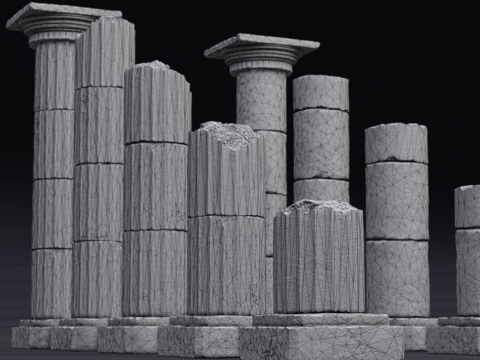 3D model Modular Columns VR / AR / low-poly | CGTrader