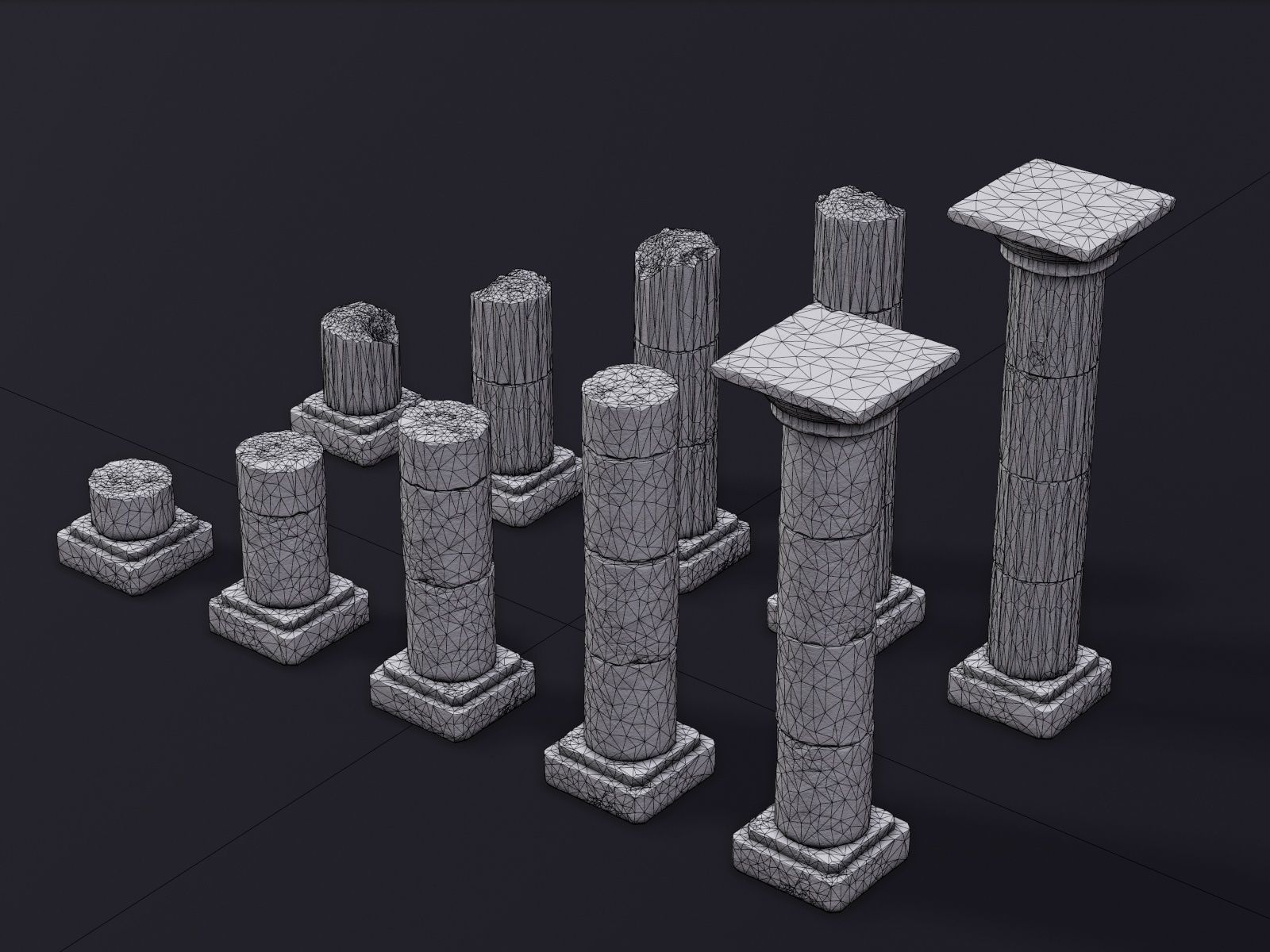 3D model Modular Columns VR / AR / low-poly | CGTrader