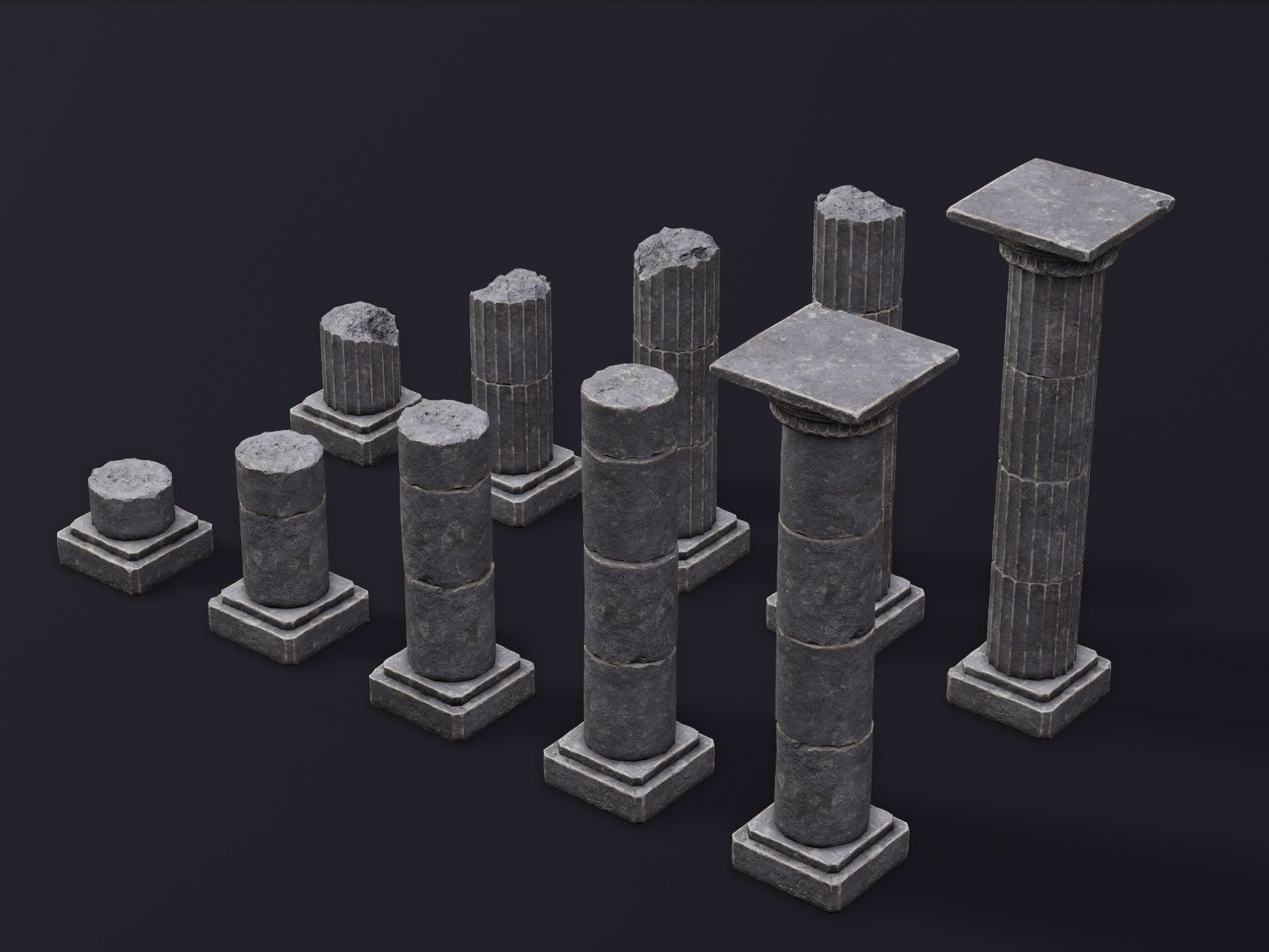 3D model Modular Columns VR / AR / low-poly | CGTrader