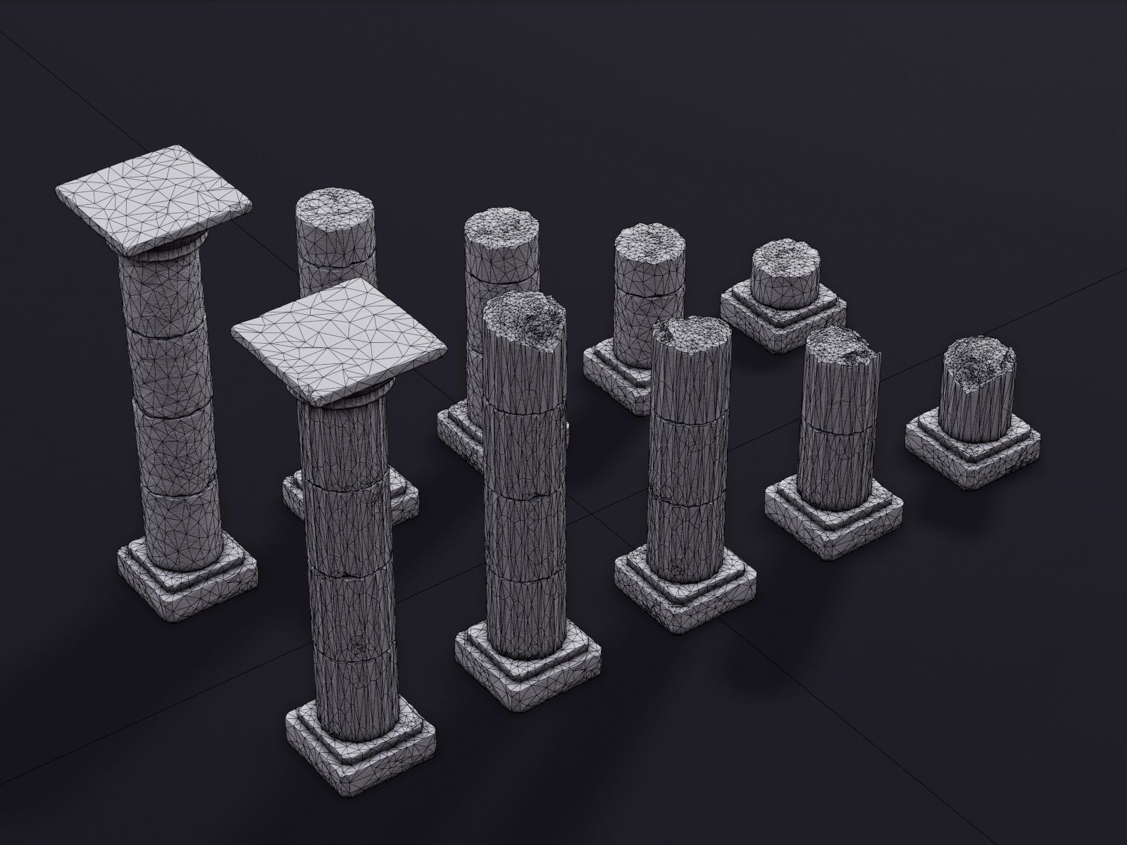 3D model Modular Columns VR / AR / low-poly | CGTrader