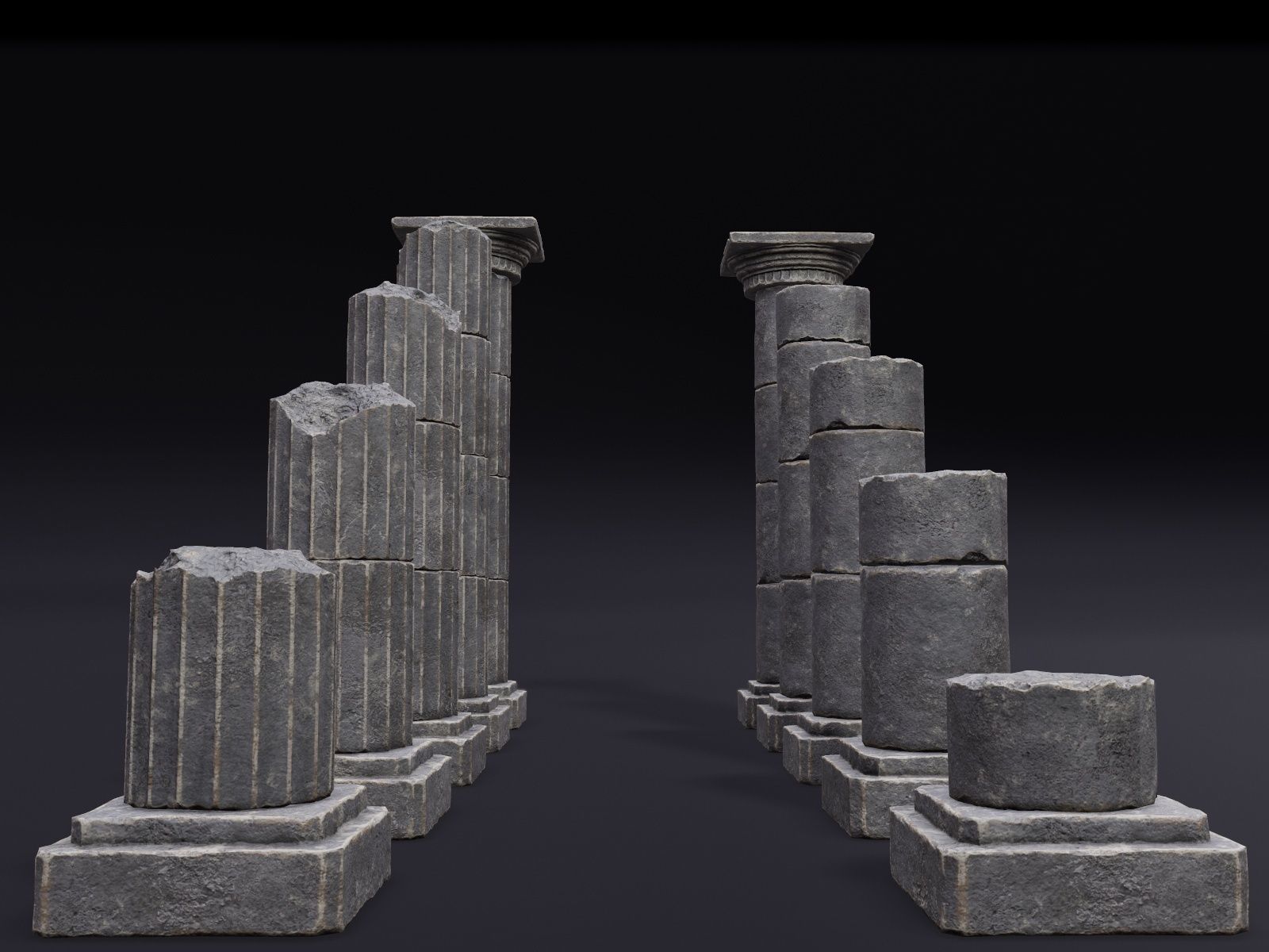3D model Modular Columns VR / AR / low-poly | CGTrader
