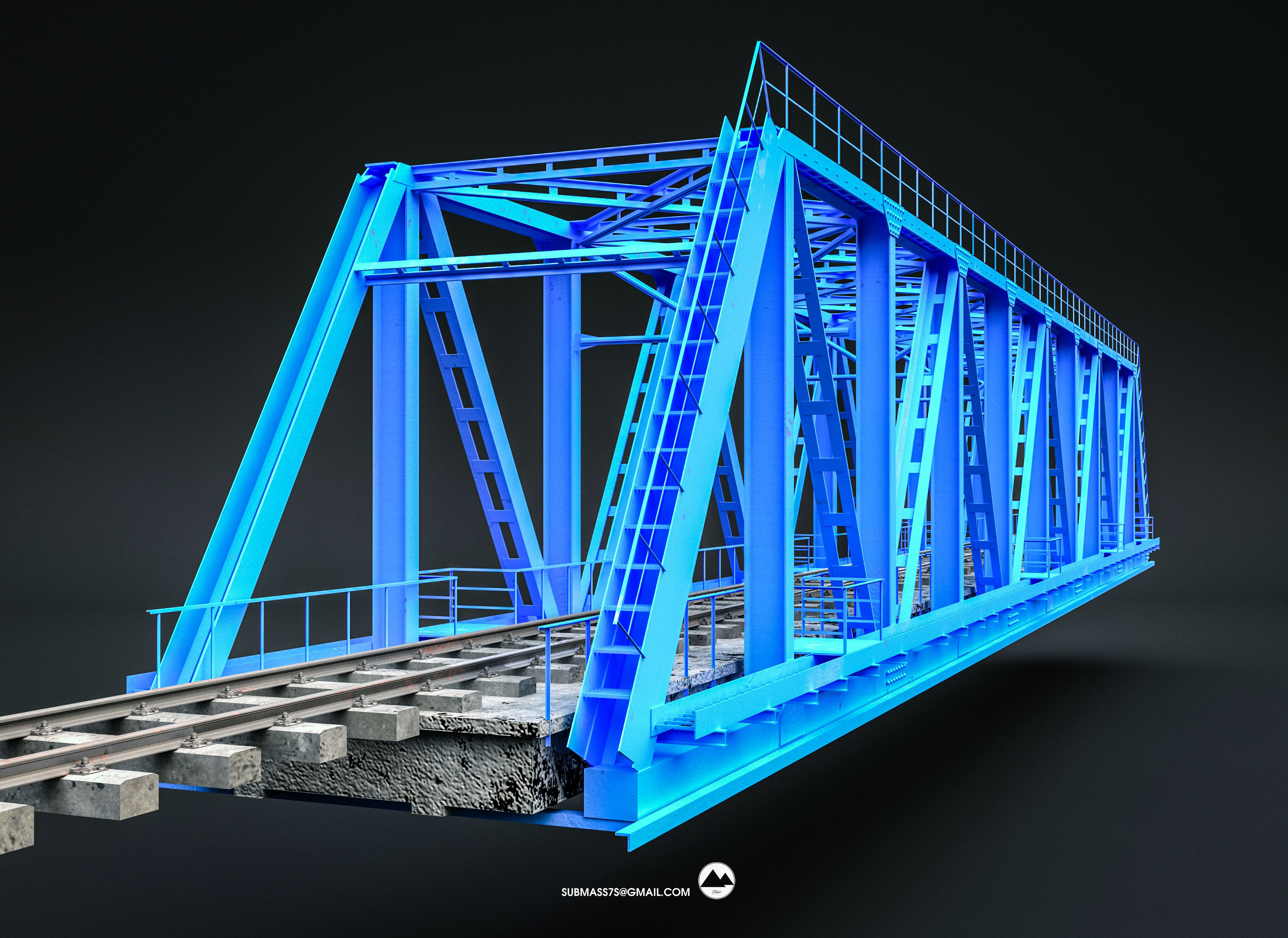 Railway bridge 3D model 3D model | CGTrader