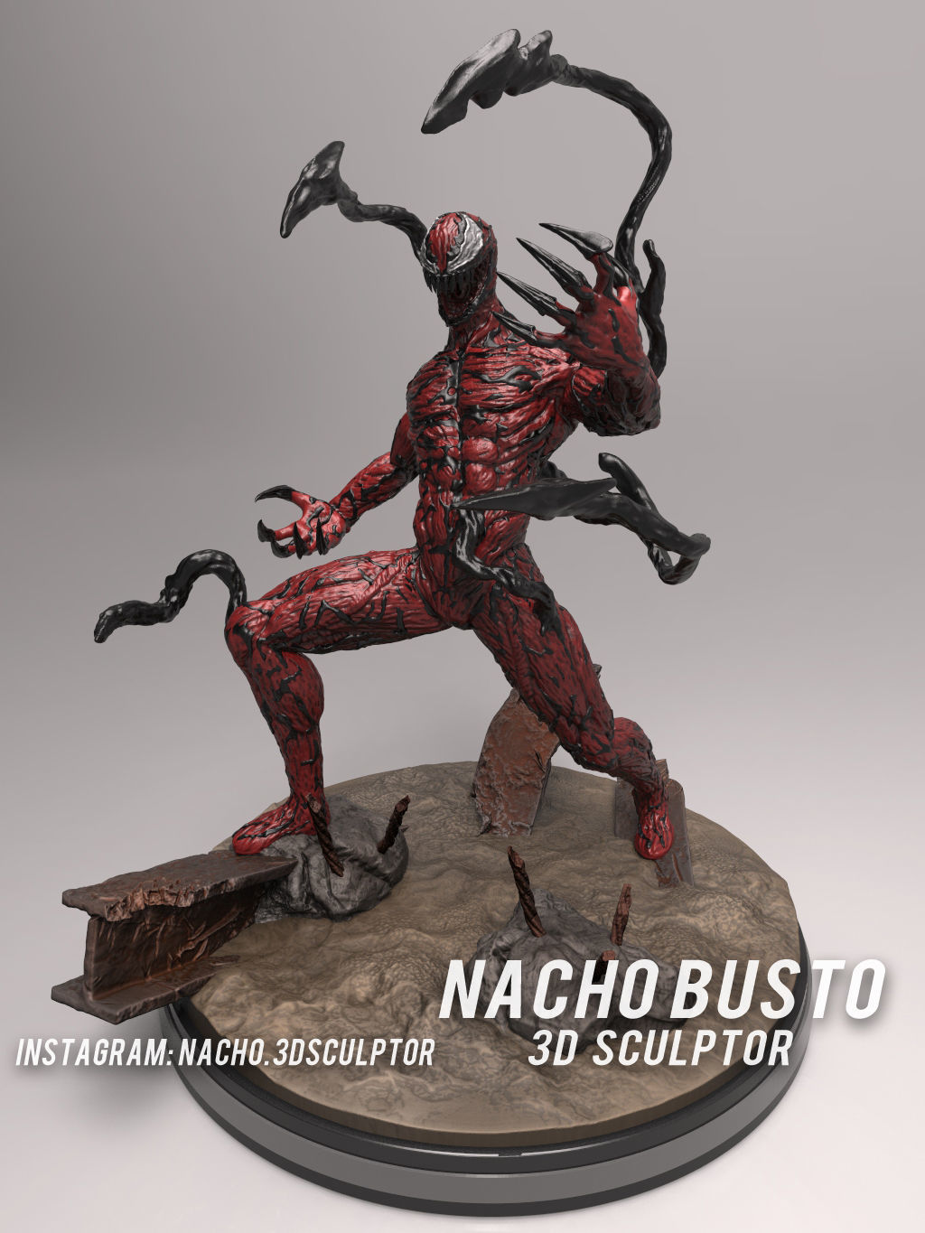 Carnage 3d print spider - man statue 3D model 3D printable | CGTrader