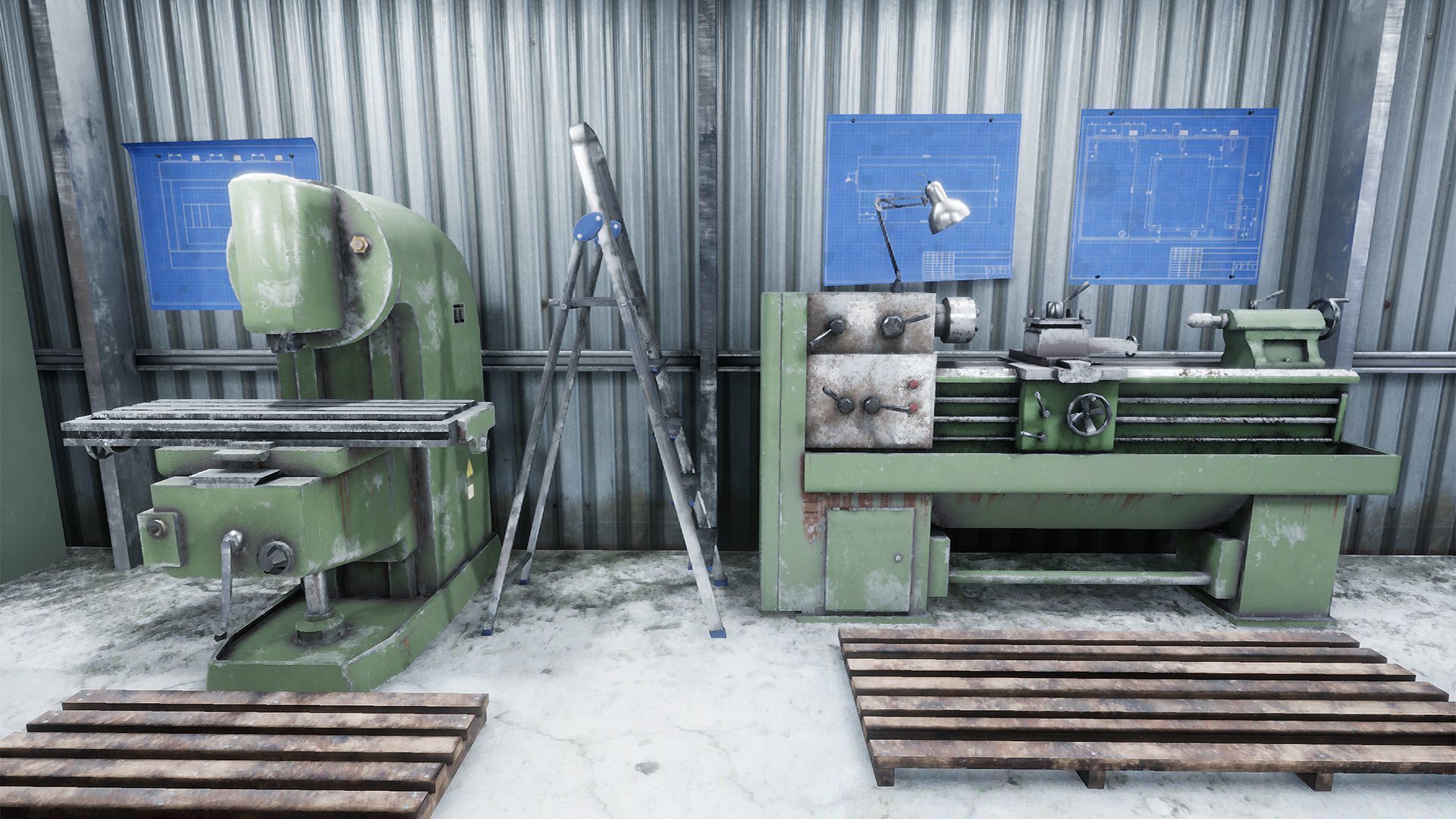 3D model Workshop in metal building VR / AR / low-poly | CGTrader