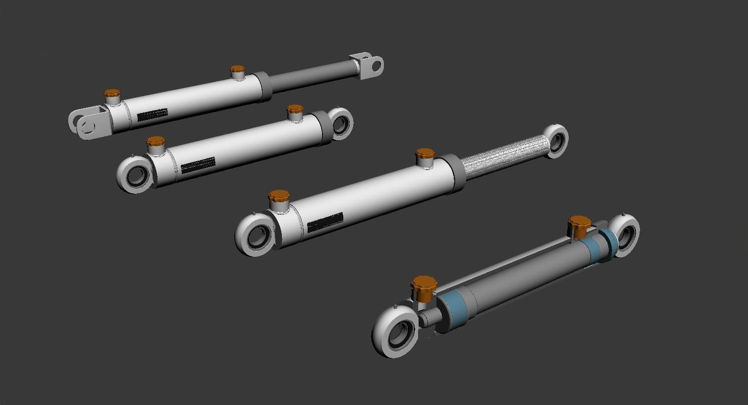 Hydraulic Cylinders 3D model | CGTrader