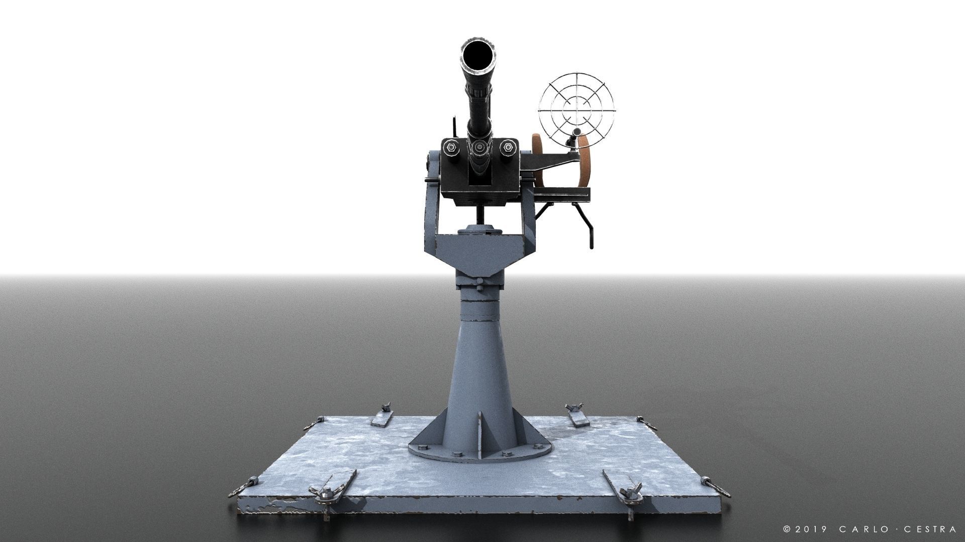 3D model Type 96 - 25mm AT-AA Japanese single gun VR / AR / low-poly ...