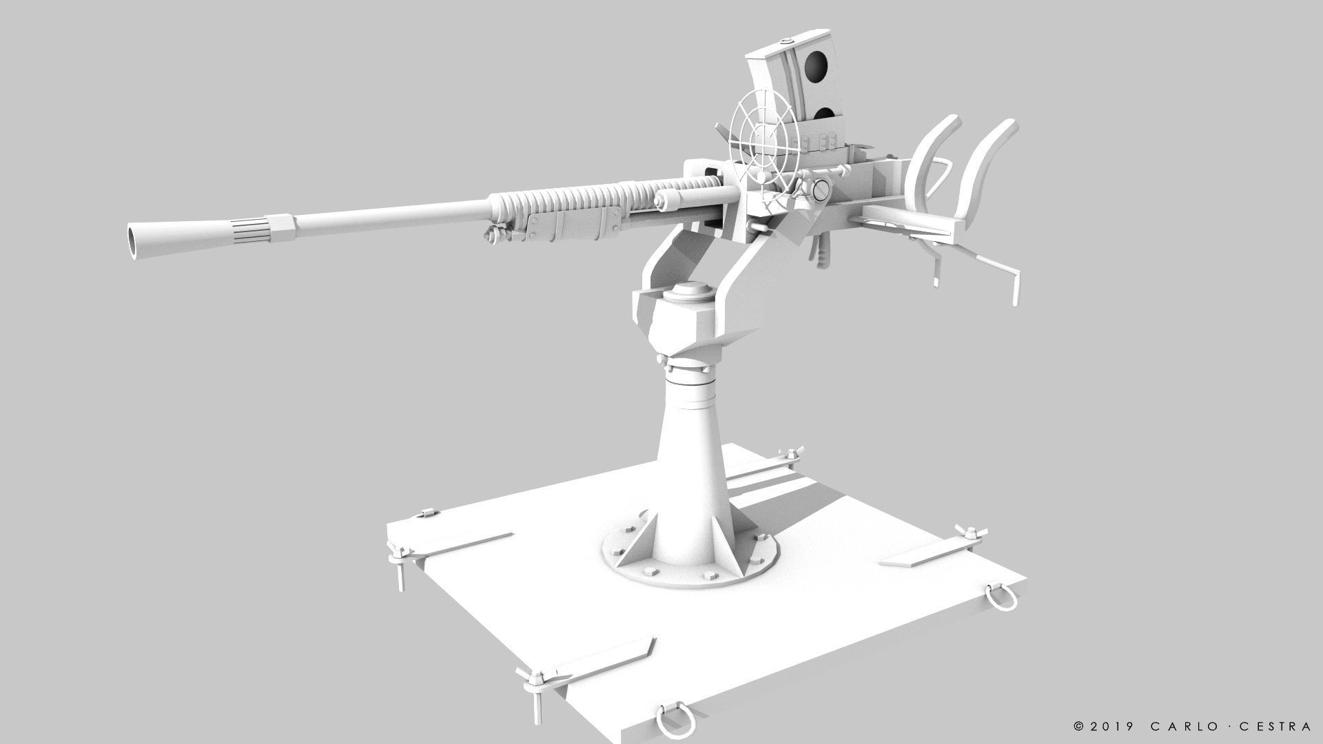 3D model Type 96 - 25mm AT-AA Japanese single gun VR / AR / low-poly ...