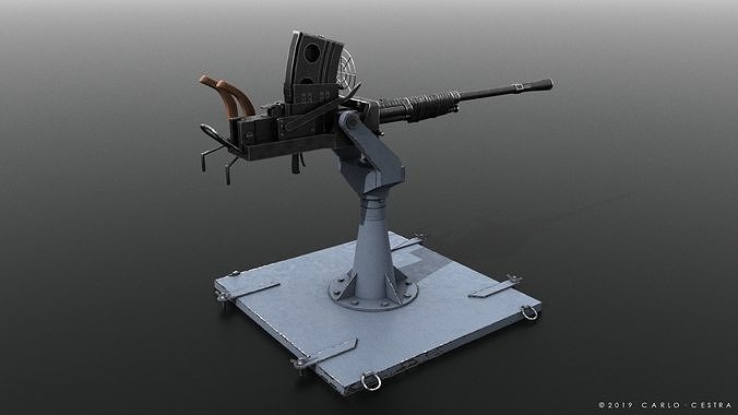 3D model Type 96 - 25mm AT-AA Japanese single gun VR / AR / low-poly ...