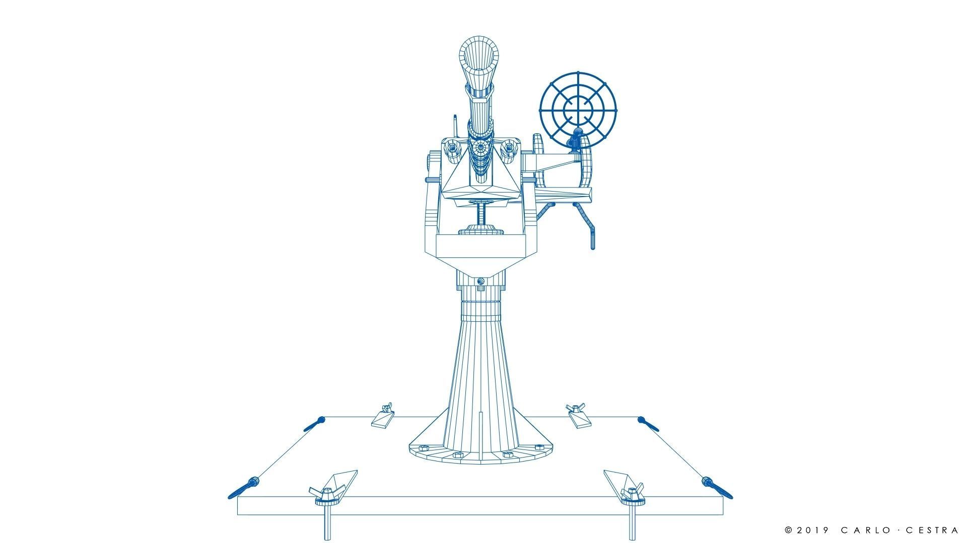3D model Type 96 - 25mm AT-AA Japanese single gun VR / AR / low-poly ...