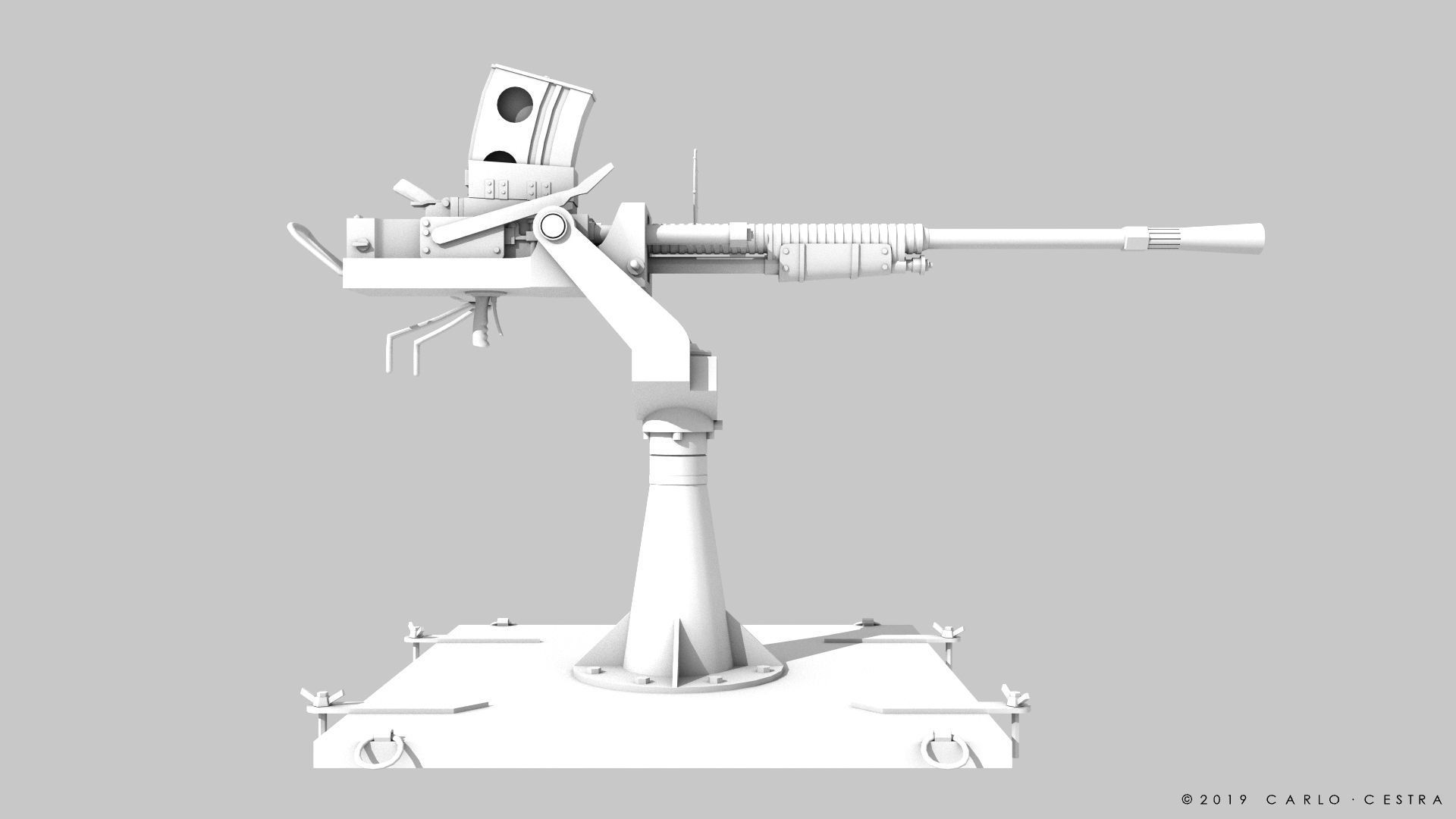 3D model Type 96 - 25mm AT-AA Japanese single gun VR / AR / low-poly ...
