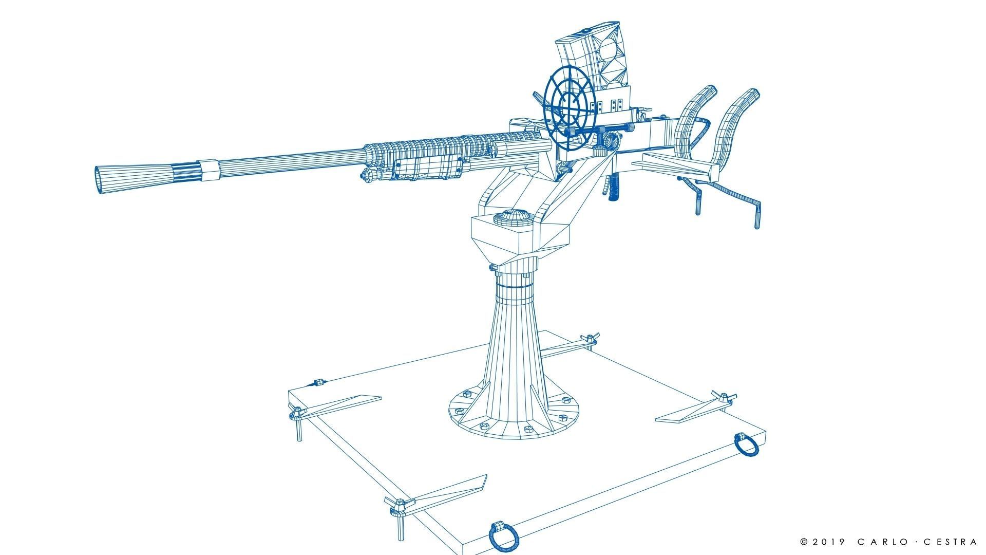 3D model Type 96 - 25mm AT-AA Japanese single gun VR / AR / low-poly ...