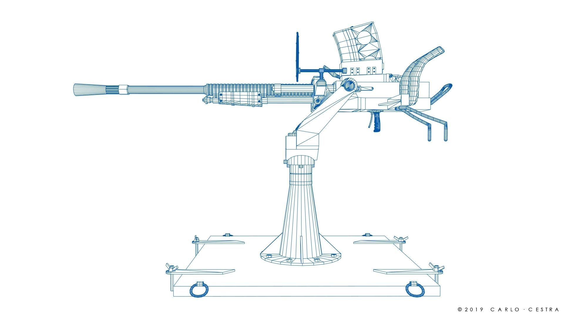 3D model Type 96 - 25mm AT-AA Japanese single gun VR / AR / low-poly ...