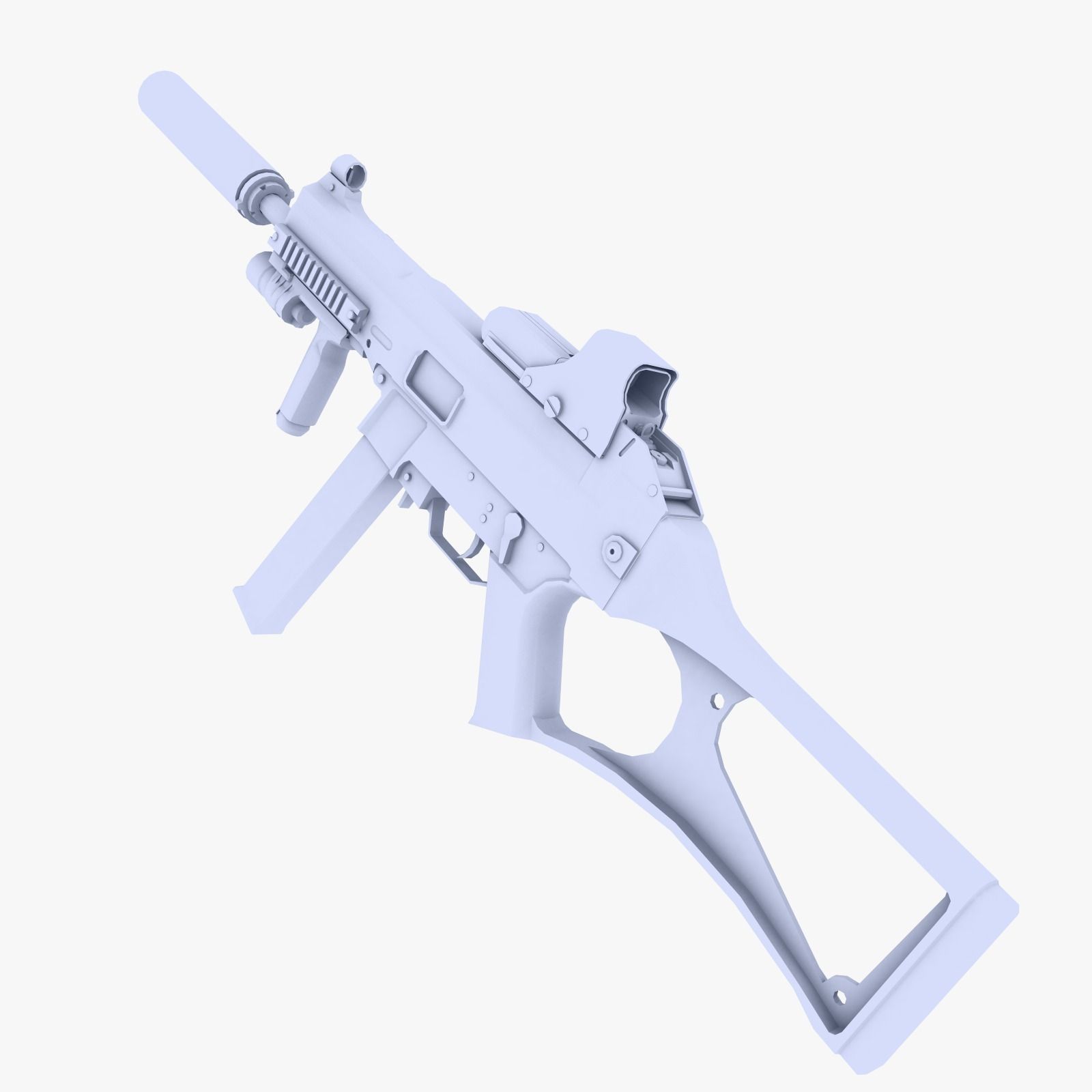 3D model UMP 45 Submachine Gun Supressed VR / AR / low-poly | CGTrader