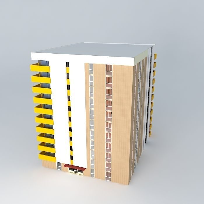 10 storey building free 3D model | CGTrader